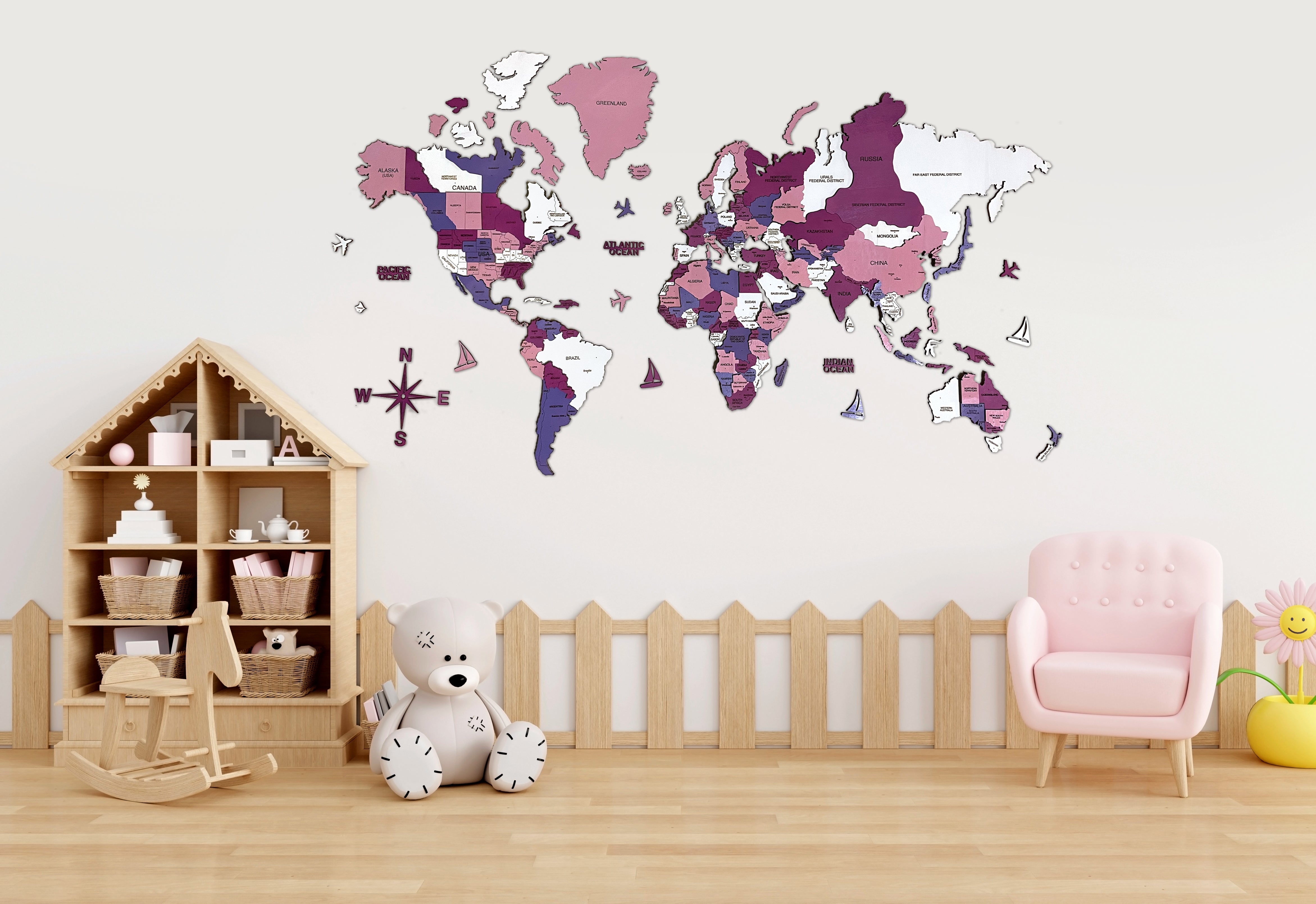 Baby Wooden World Maps – Decowood Map
